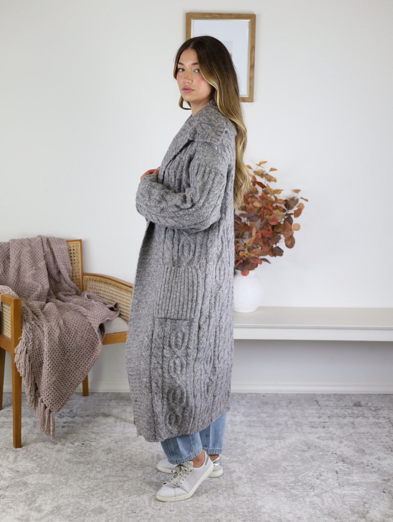 Marissa Cable Knit Long Cardigan – Glitz Fine Clothing